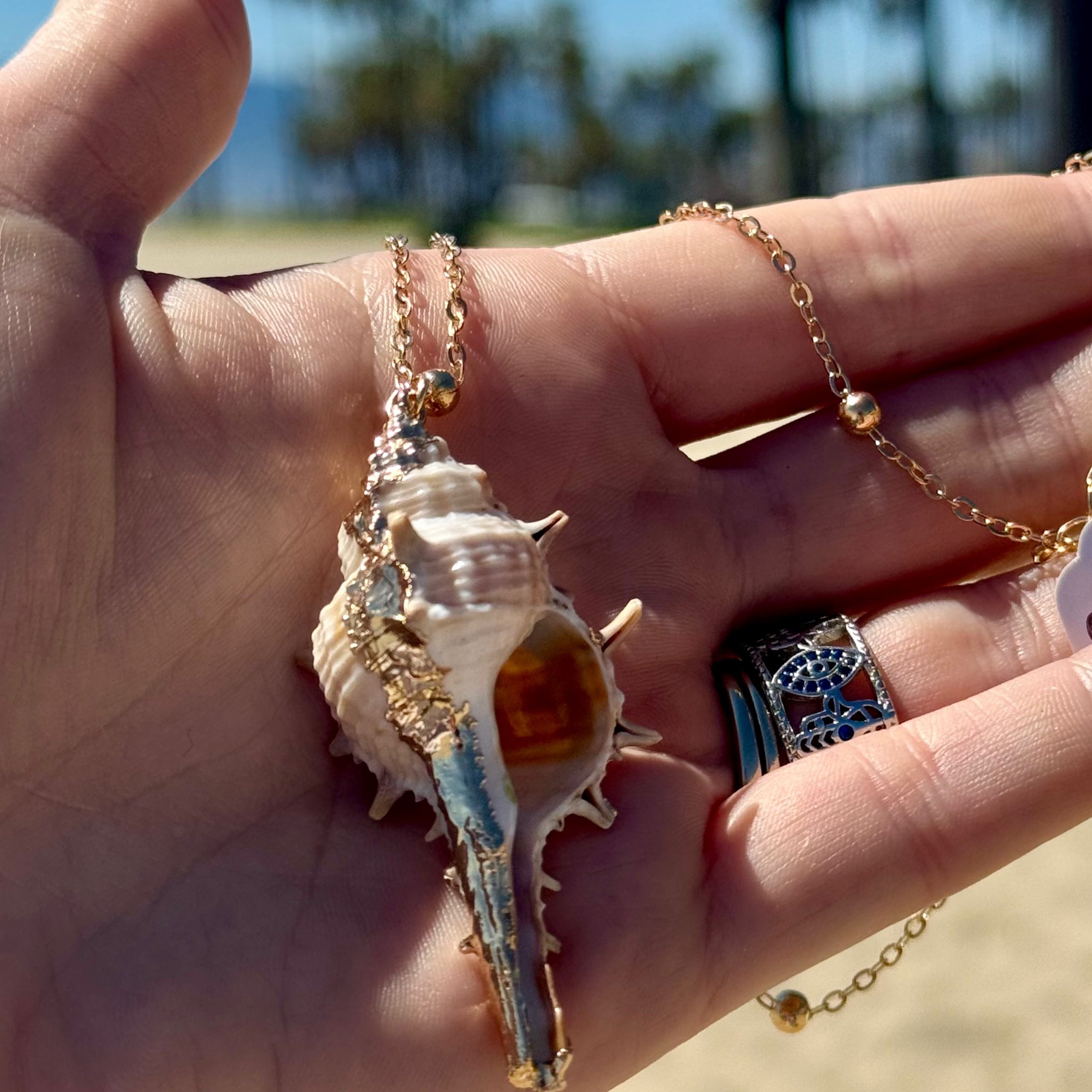 Real conch shell necklace store